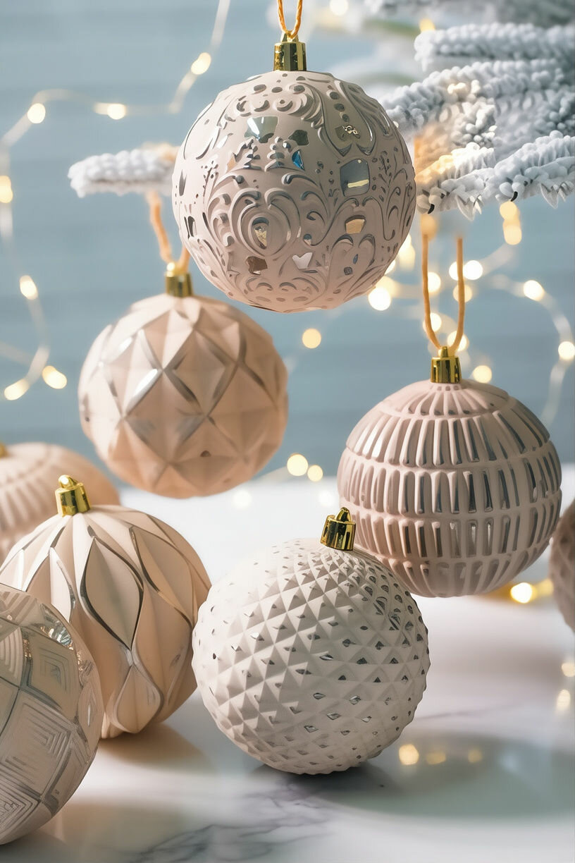 Набор ёлочных шаров нежность прованса, пластик, винтажный розовый, 8 см, упаковка 9 шт, Winter Deco 2000063