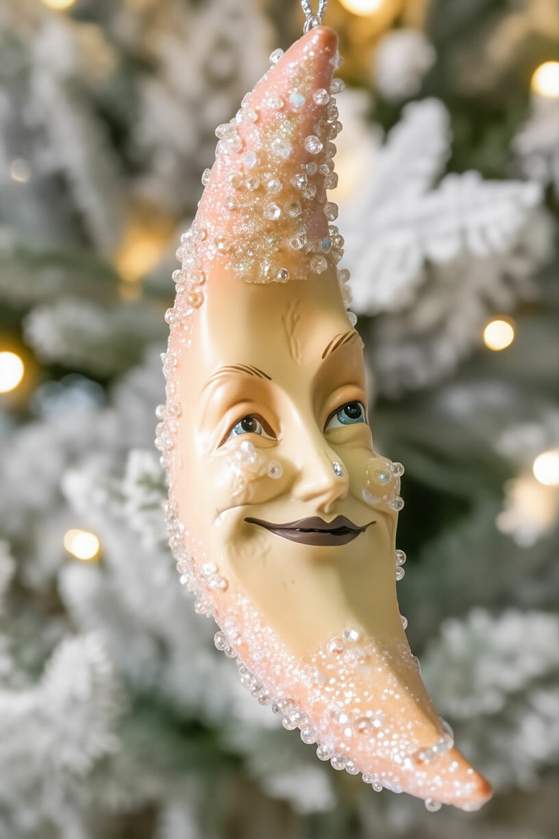 Ёлочная игрушка радостный месяц, полистоун, золотой, 15 см, Winter Deco 2007566