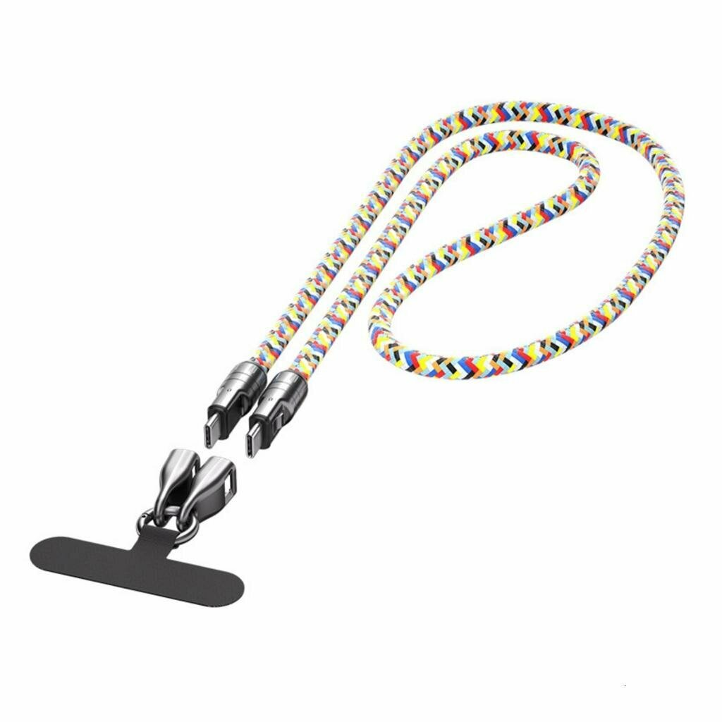 Быстрая зарядка мощностью 240 Вт, очень толстый ремешок для мобильного телефона, зарядный кабель, кабель для передачи данных typec satchel, разъемная пряжка, 1,2 м, красочный