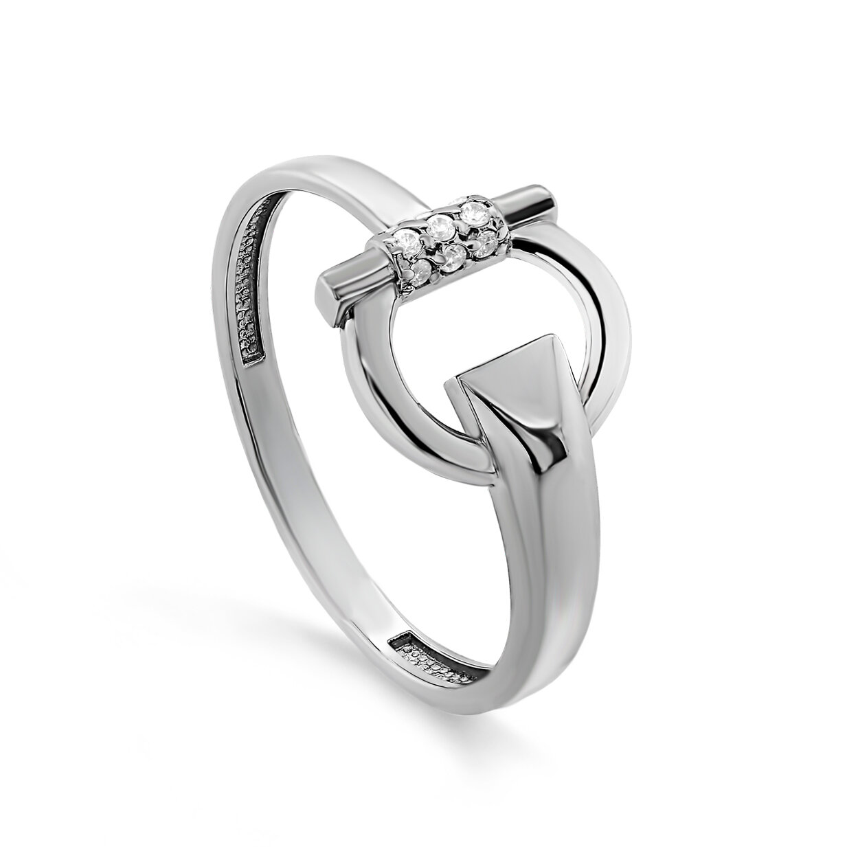 Кольцо, серебро, 925 проба, фианит