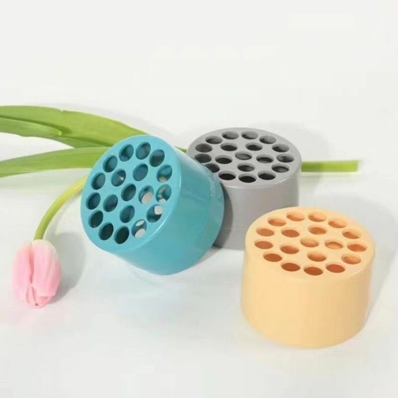 Кензан флористический, 2 шт, подставка-ваза для японской композиции икебана, 19 отверстий, металлический шиповник для стабильной фиксации цветов, компактный размер 7x4,5 см, набор для домашнего декора и мастер-классов