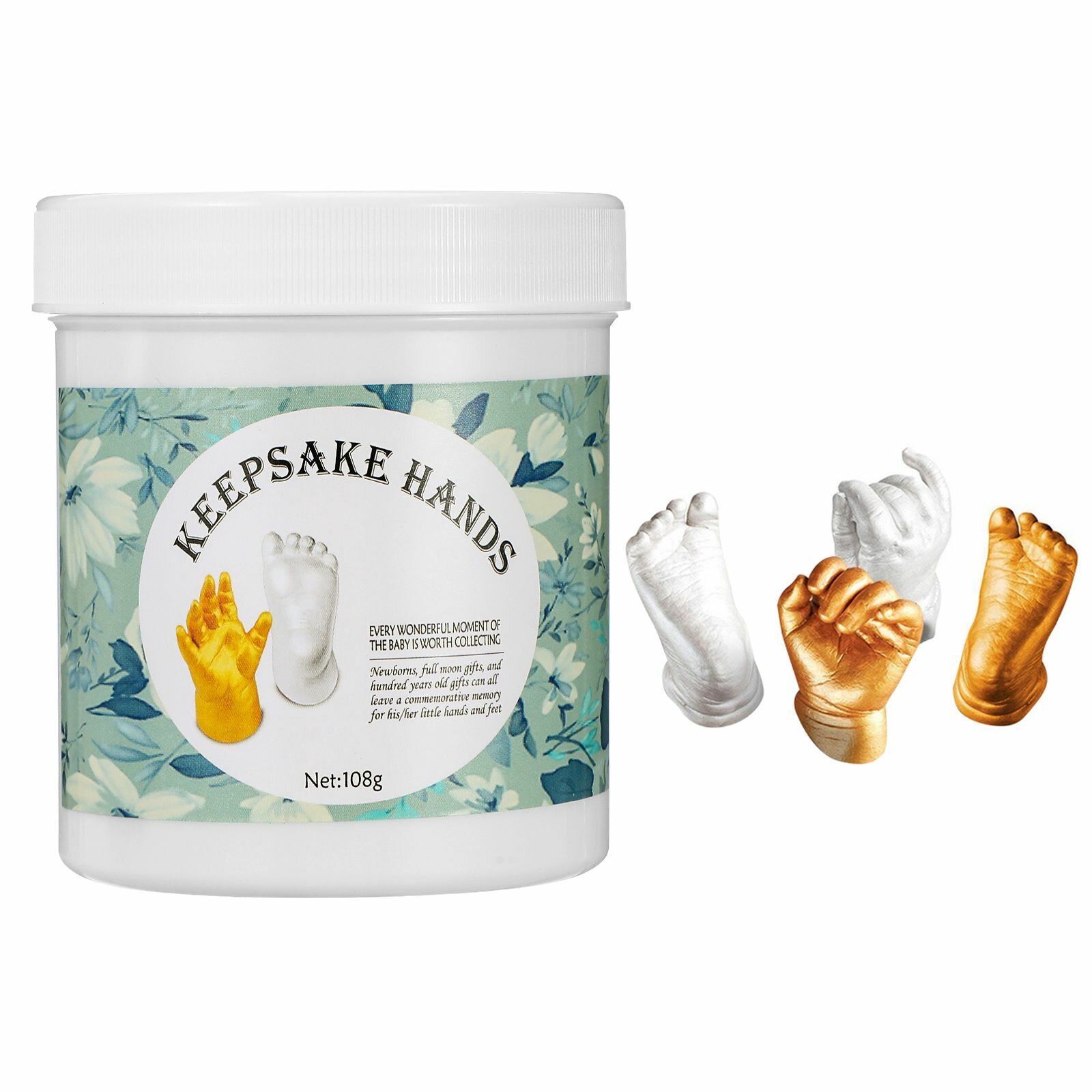 Набор для отпечатков ручек младенцев, золотой набор для слепков из глины 1 комплект, памятный DIY подарок на день рождения или 100-дневный юбилей