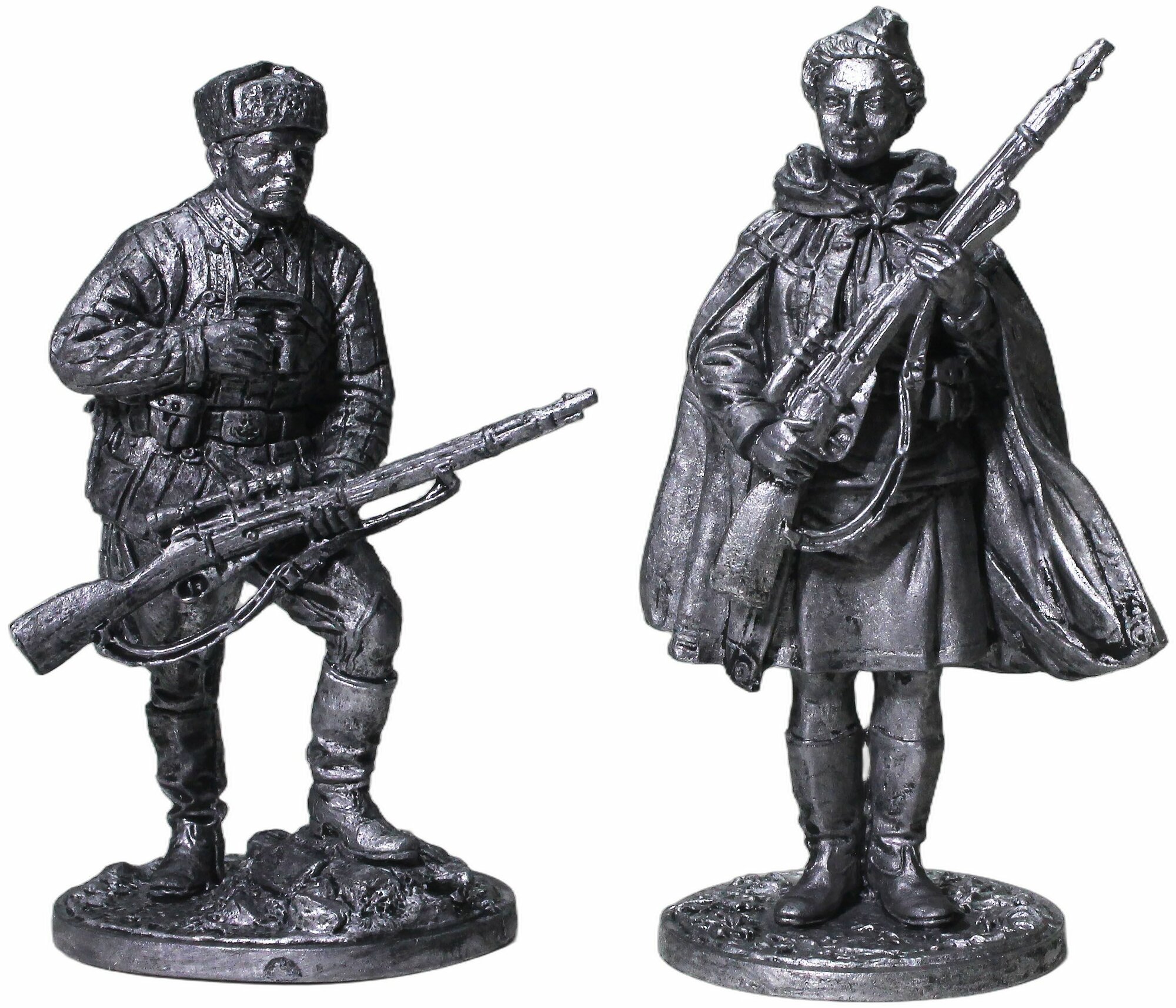 "Вторая мировая война, Красная Армия Снайперы" №1ЕК (2 н/к) в картонной коробке набор оловянных солдатиков некрашеных