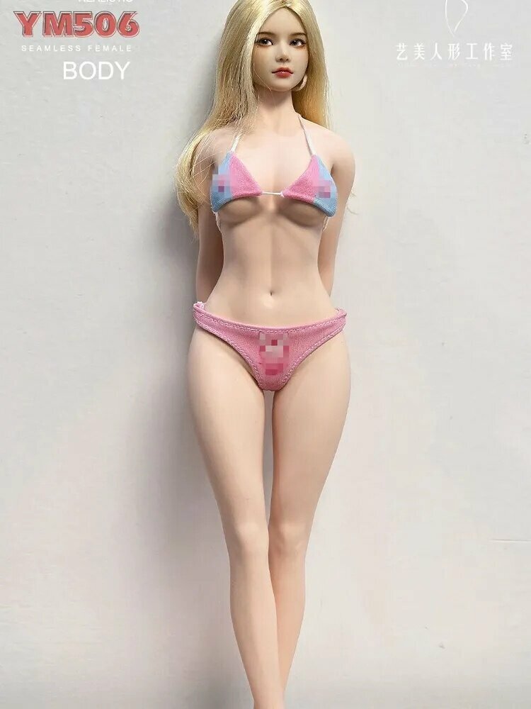 Силиконовая игрушка в виде женщины с большой грудью и бледной кожей, с подвижными суставами, высотой 26,2 см YM506B 1:6