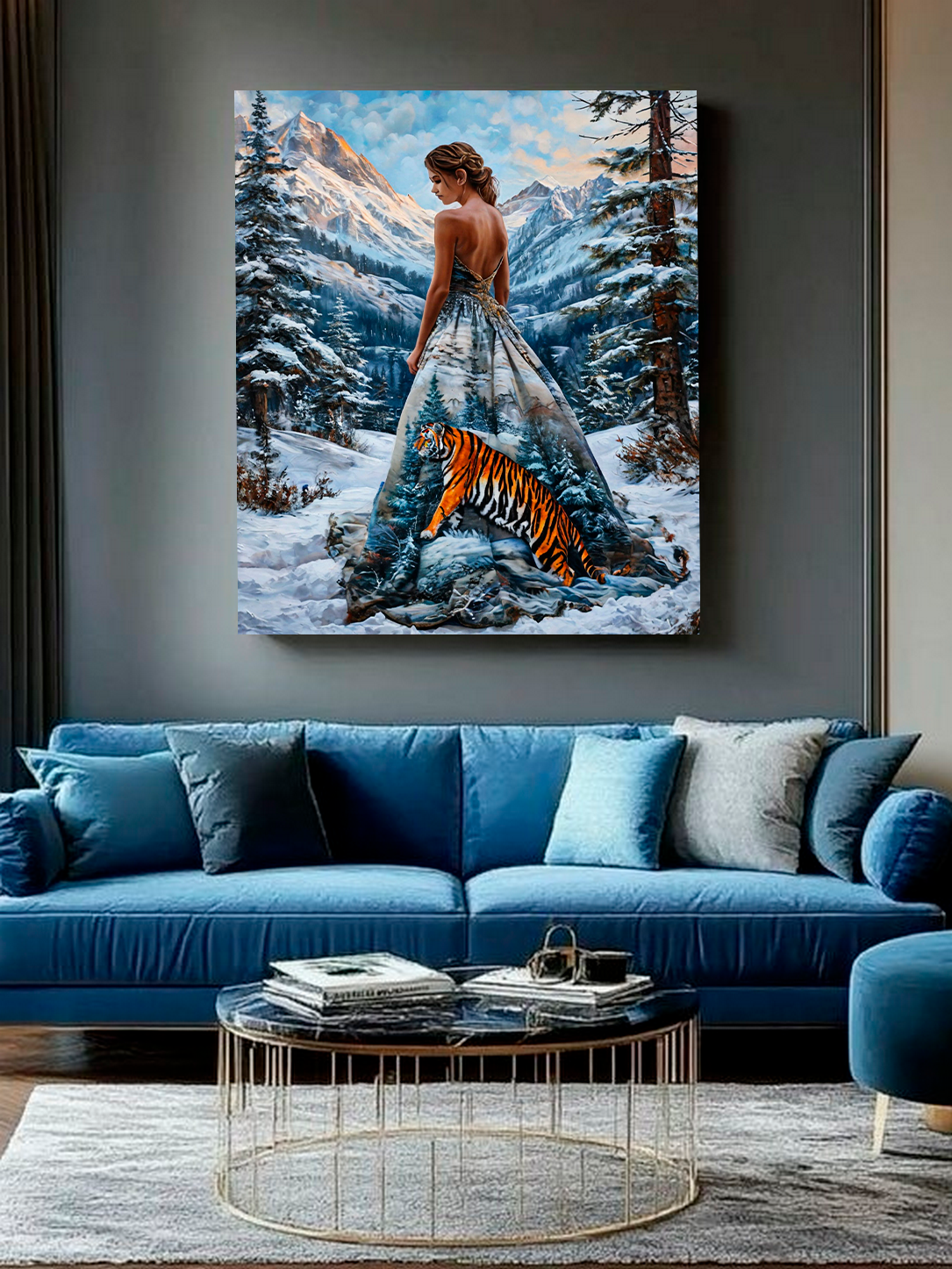 Картина на стену для интерьера "Зимняя красавица" 40х50 см, холст на подрамнике, InterToys