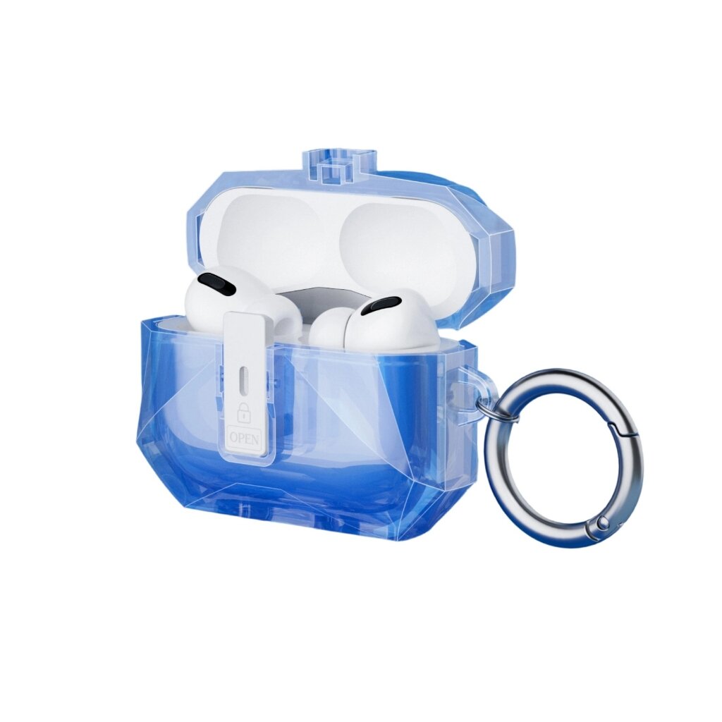 Чехол для наушников AirPods Pro 3 с автоматической выдвижной крышкой — синий