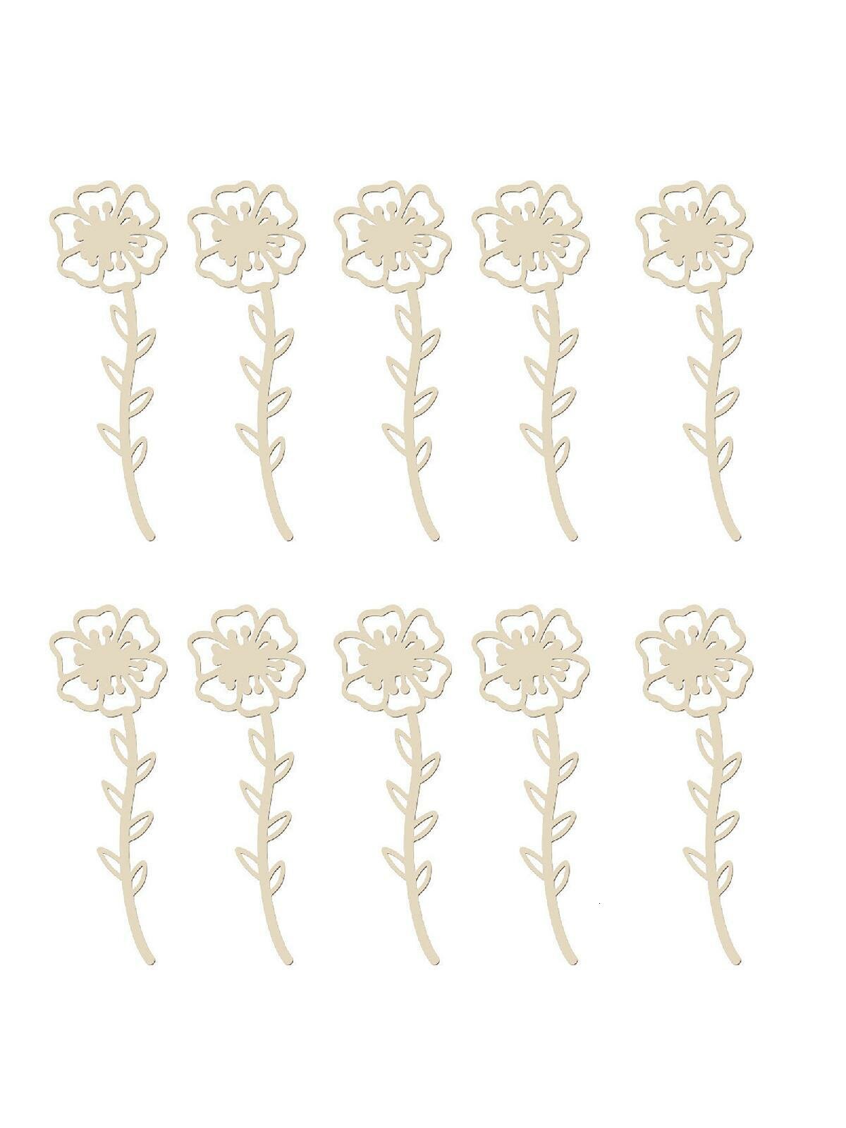 Деревянные Декоры Из Полевых Цветов Набор Деревянных Цветов Вырезанные Знаки Стебли Полевых Цветов для Поделок Своими Руками, Наполнители Для Ваз Праздничные Декоры Для Дома