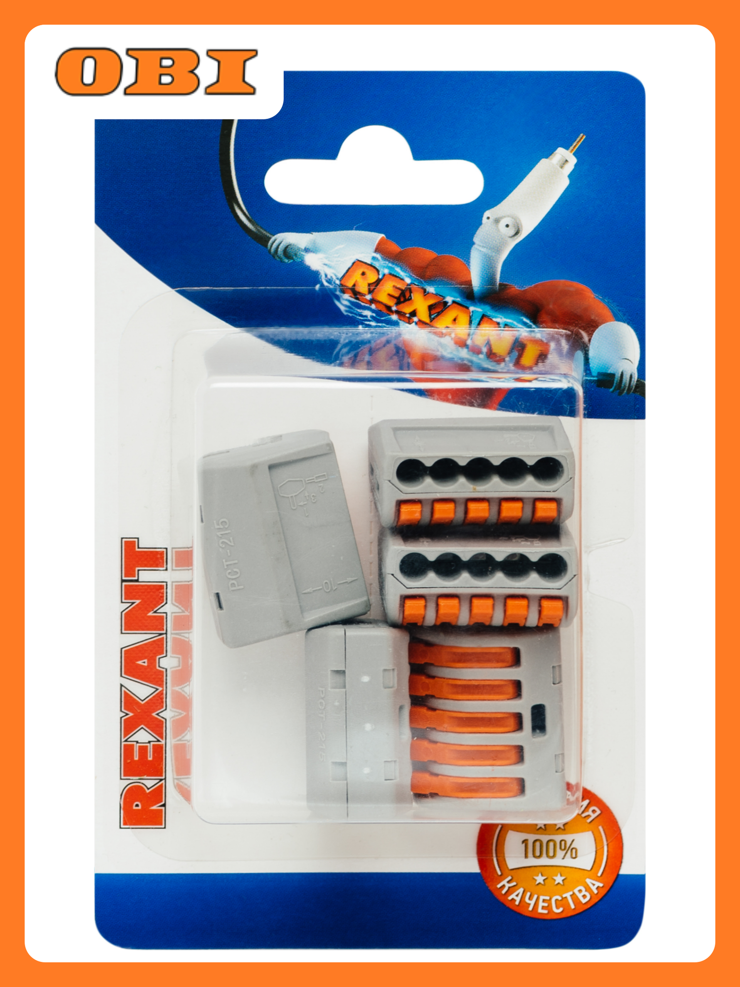 Клемма REXANT пружинная 5 проводов 4 кв. мм 5 шт