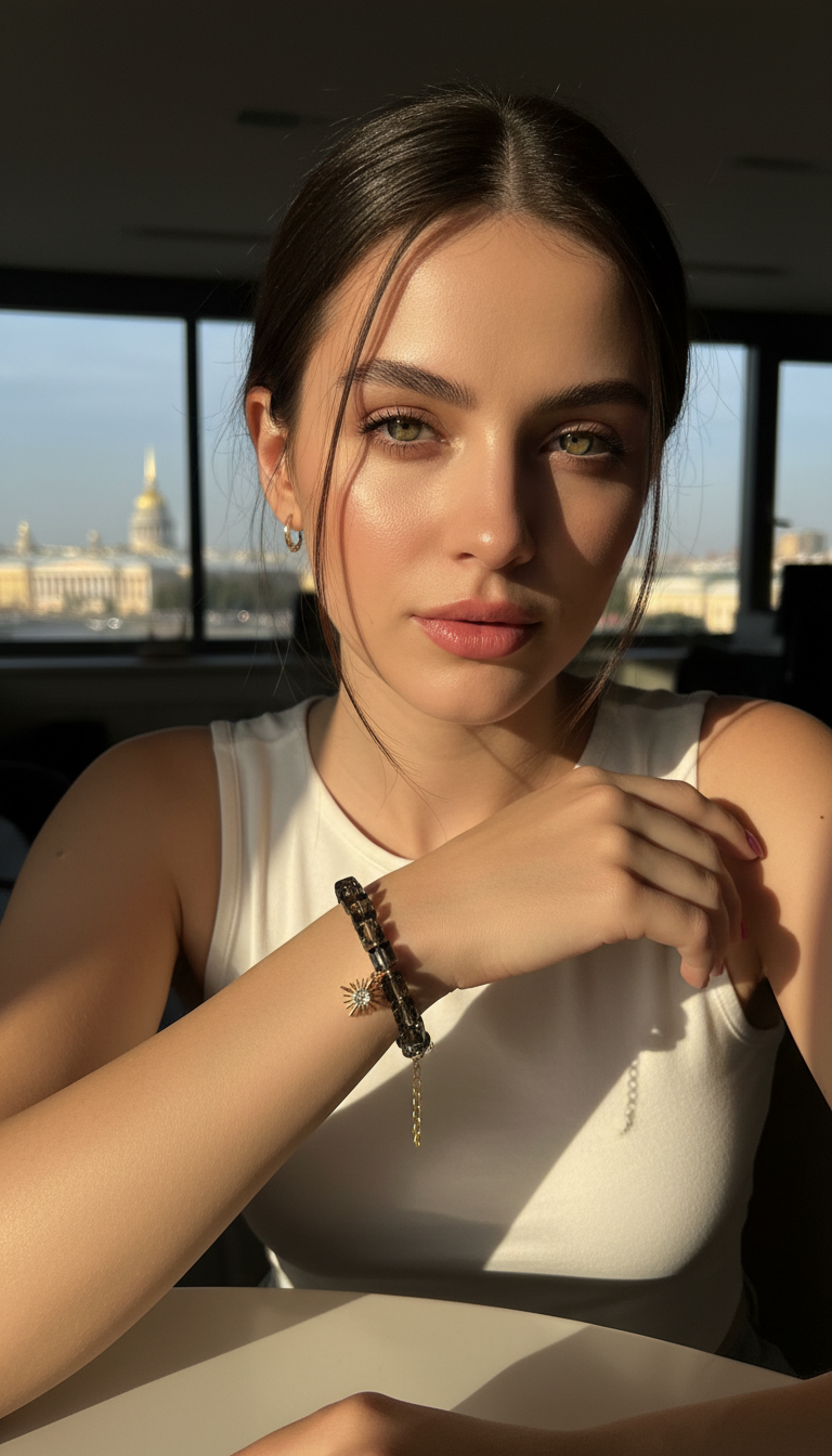 Браслет-нить, кристалл, фианит