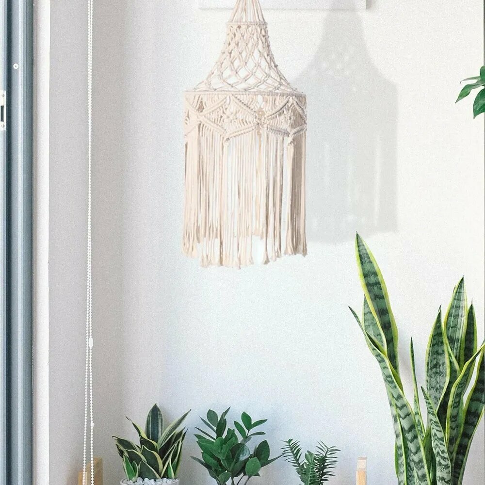 Абажур макраме Богемский абажур торшера, 30 см x 75 см