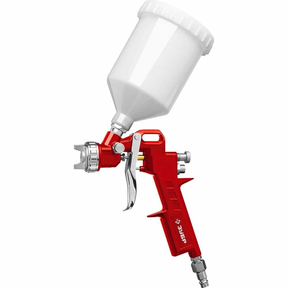 Краскопульт пневматический c верхним бачком МС 200 ЗУБР сопло 1.2, 1.5, 1.8 мм