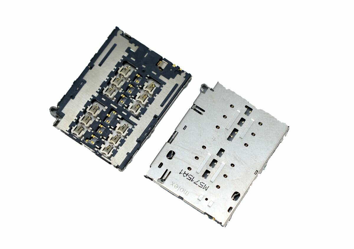 Коннектор SIM-карты (сим), mmc коннектор для Samsung Note 5 Duos SM-N9208 (S145)