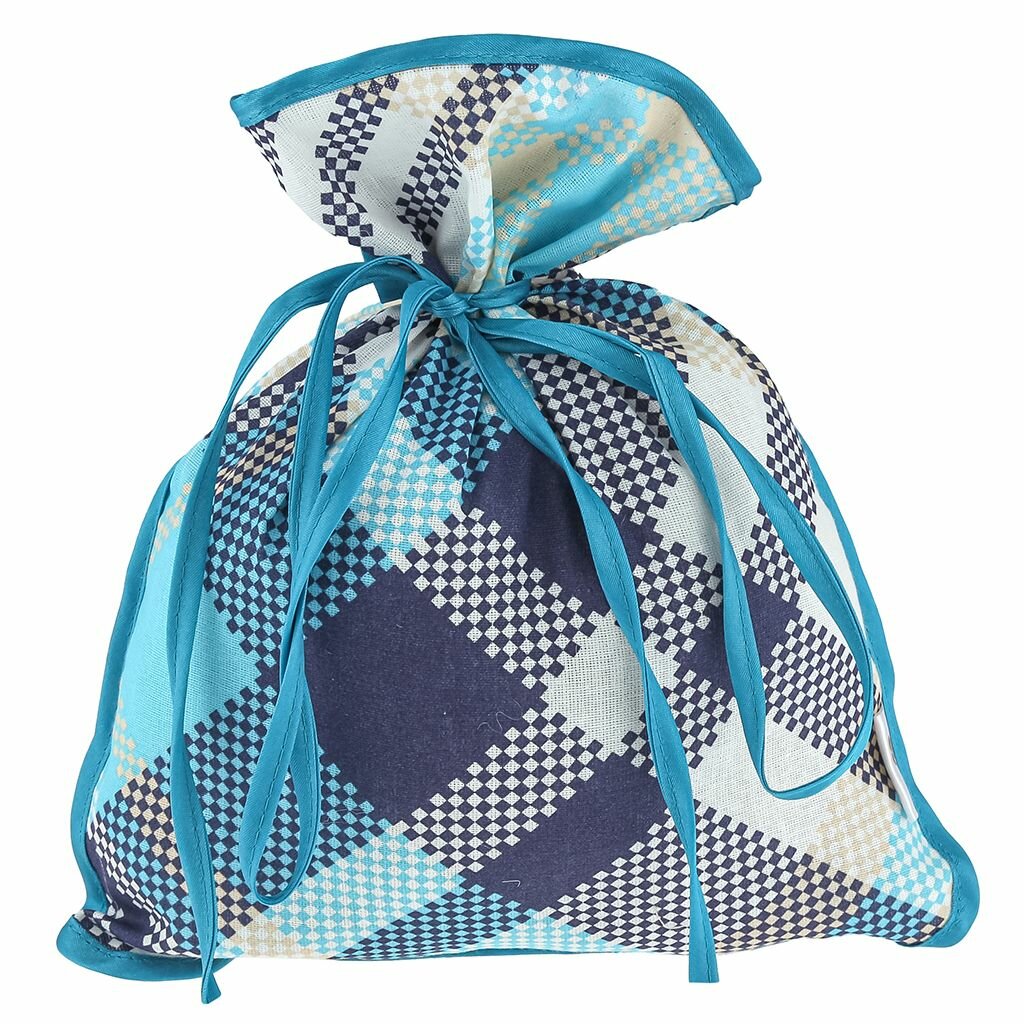 Эко-мешочек Домашняя Мода Диагональ , из хлопка, с завязками, 25х30 см (М1-2/3-о)
