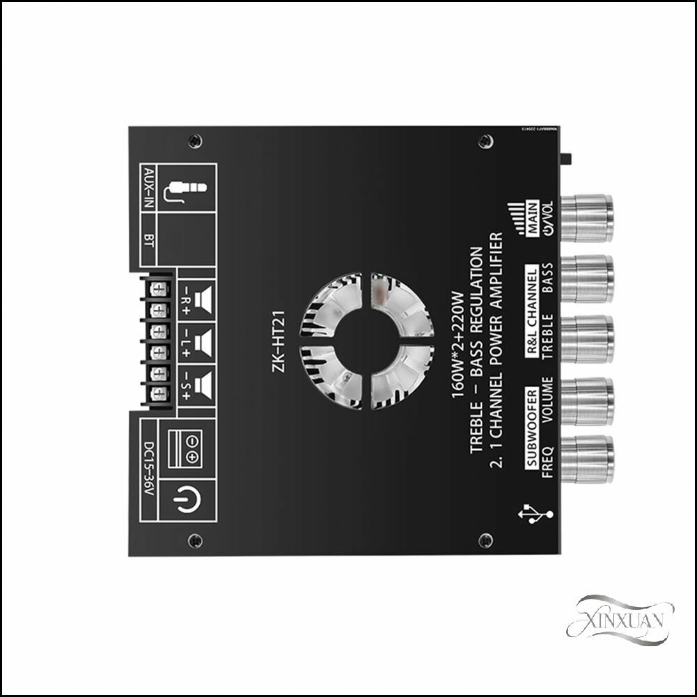 Модуль цифрового усилителя мощности Bluetooth ZK-HT21, 2,1 канала, TDA7498E с интенсивными высокими и низкими тонами