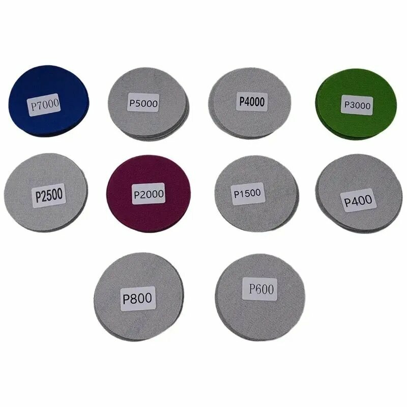 -50 шт. 75 мм наждачная бумага с липучкой 3 дюйма 400-7000Grit шлифовальные диски для полировки и очистки инструментов