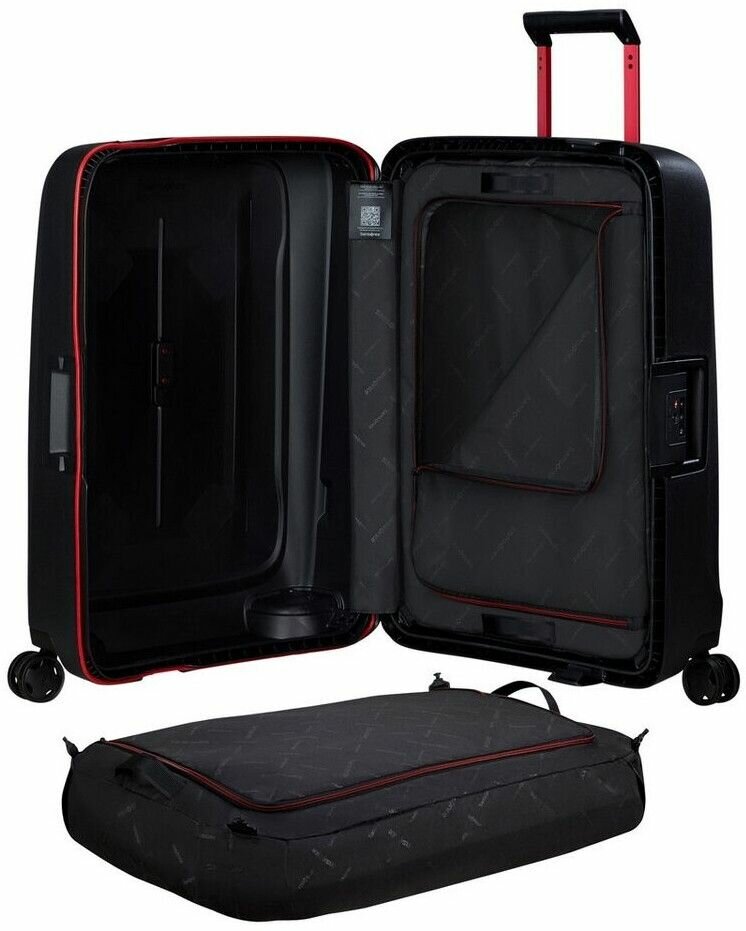 Чемодан Samsonite, 88 л, размер M, черный, красный — фото 1