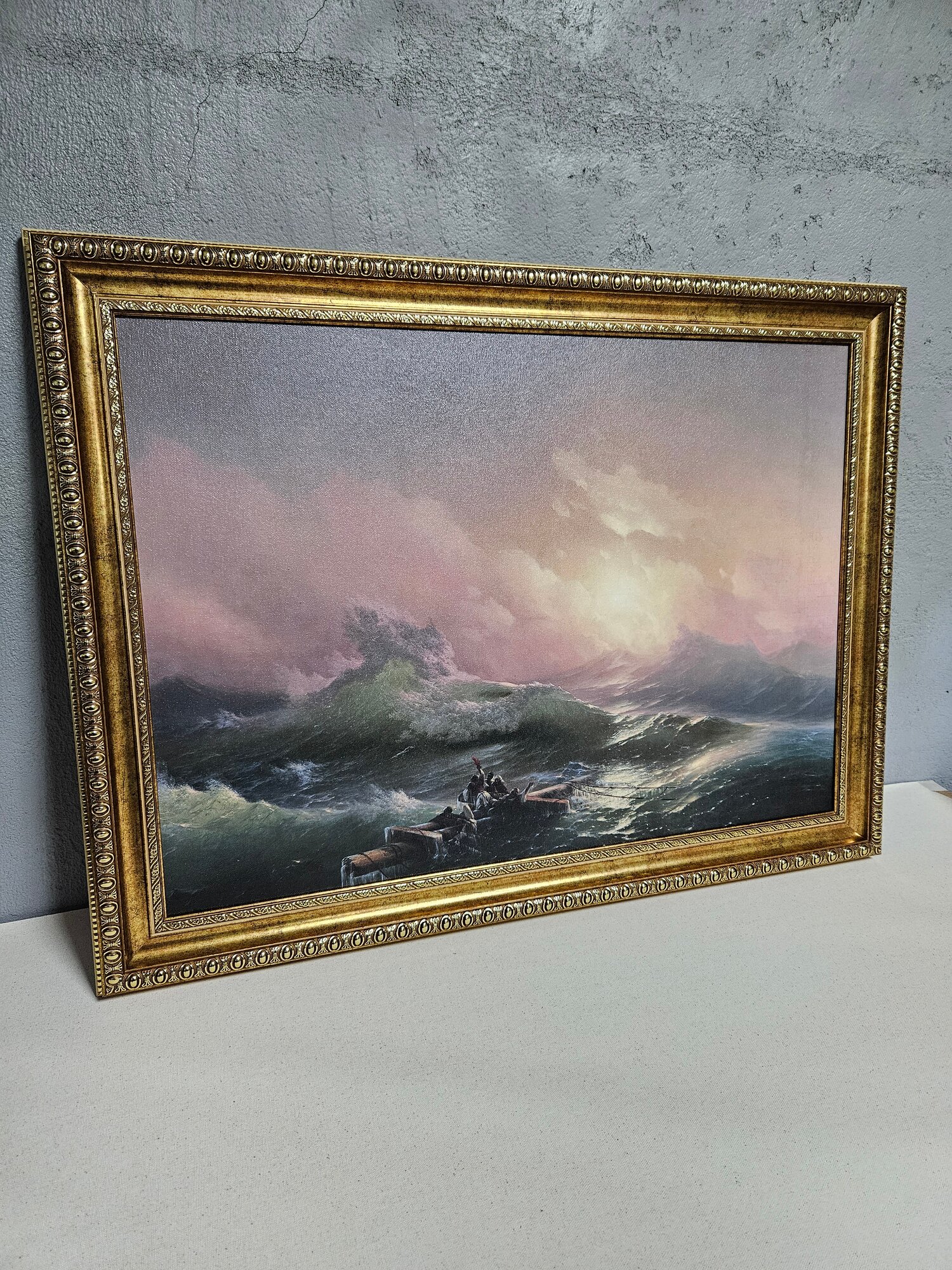 Картина в раме "Айвазовский - Девятый вал" репродукция, 51х71 см