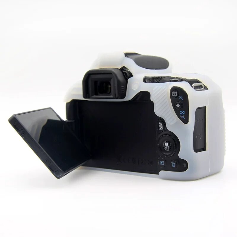 Белый силиконовый чехол для Canon EOS 200D 200D II защита объектива