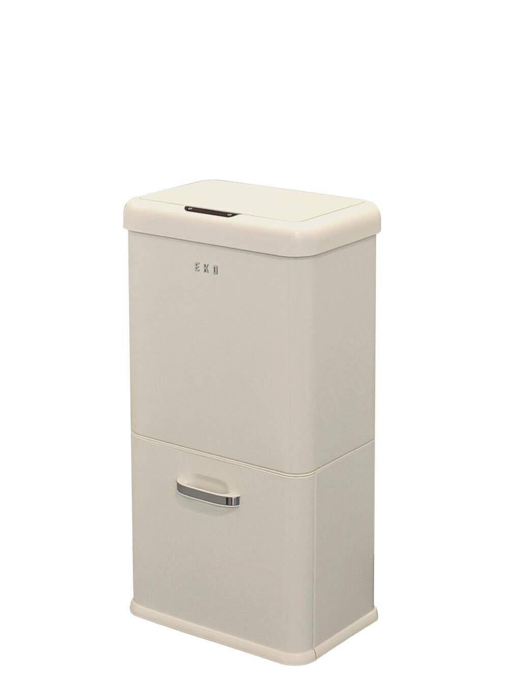 Мусорное ведро EKO сенсорное 32+18 литров с раздельным сбором, окрашенная сталь, ваниль