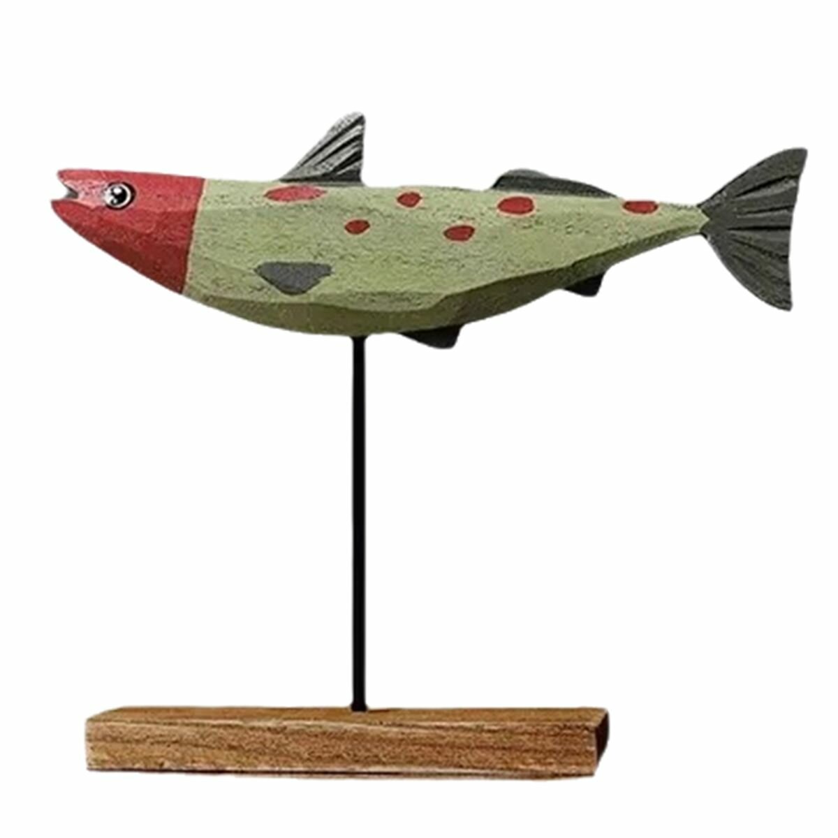 Деревянная статуэтка рыбы, скандинавские украшения для дома, скульптура рыбы, украшения C