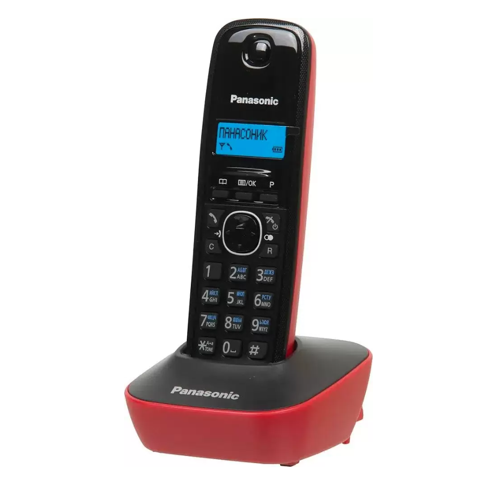 Радио телефон цифровой PANASONIC KX-TG1611RU (красный)