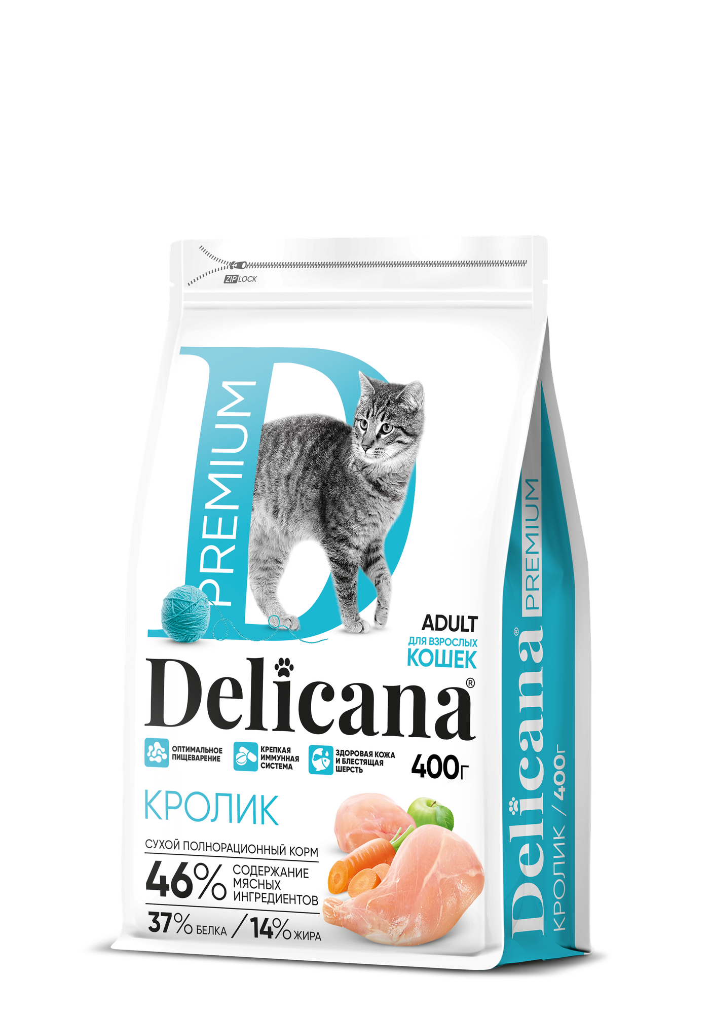Сухой корм DELICANA для кошек с кроликом 0,4кг