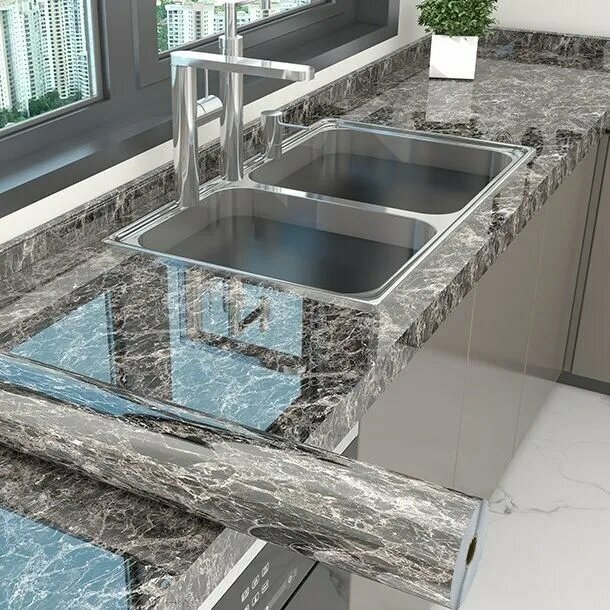 Наклейки на столешницу из мрамора, устойчивые к маслу и высоким температурам45346