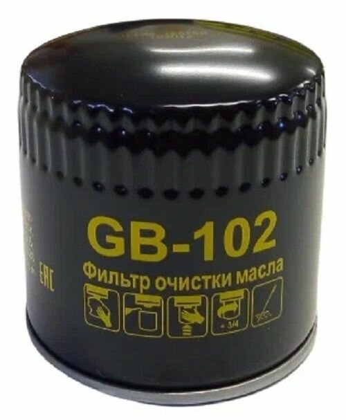 Фильтр масляный BIG FILTER GB-102 корпусной Lada 2101-2115, 4x4 Niva, IZH 2126, UAZ 3151, 452, 469, Hunter, Simbir, Москвич 2141, Nissan Almera N15, N16, Murano Z51, Navara D40, Pathfinder R51