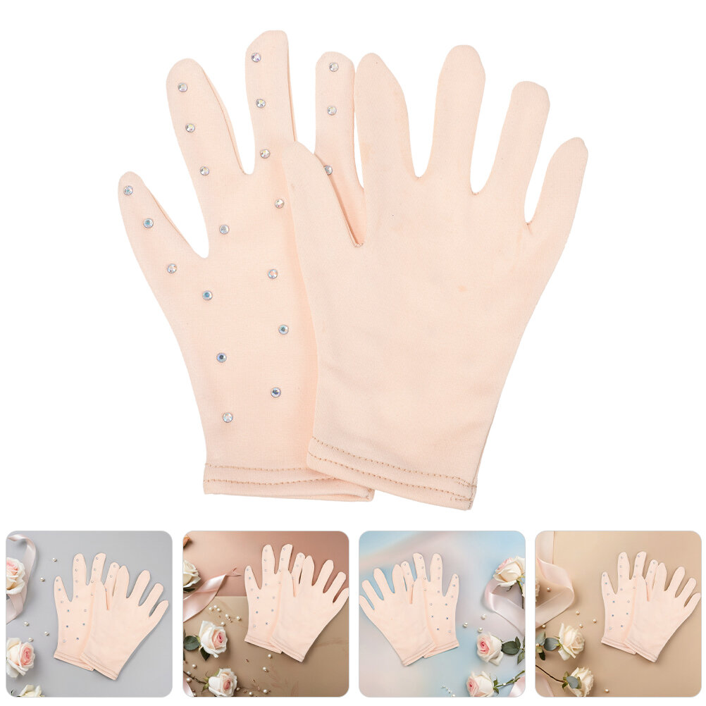 1 Пара Перчаток Для Выступлений На Сцене, Из Лайкры, Для Танцев И Фигурного Катания