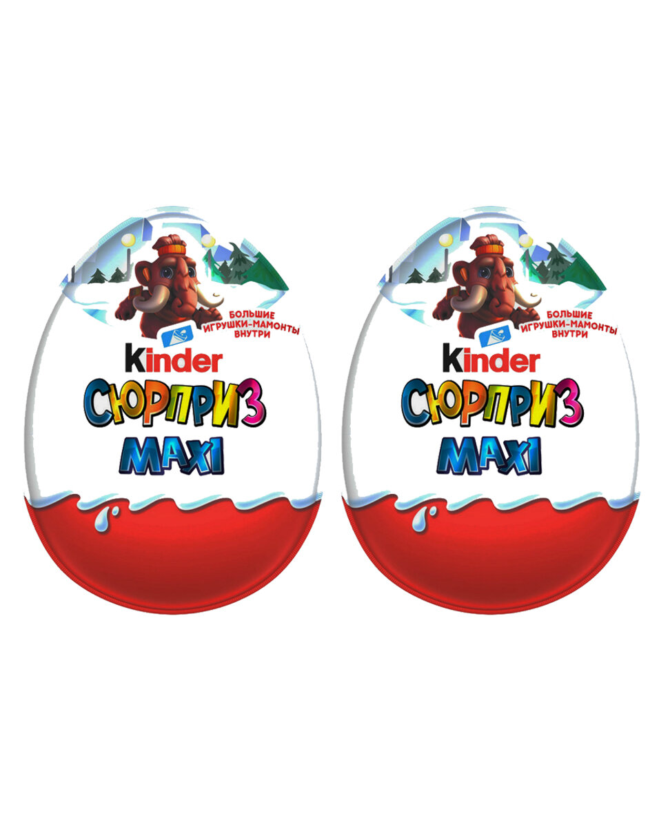 Kinder сюрприз Maxi c игрушкой внутри, 100г х 2шт.