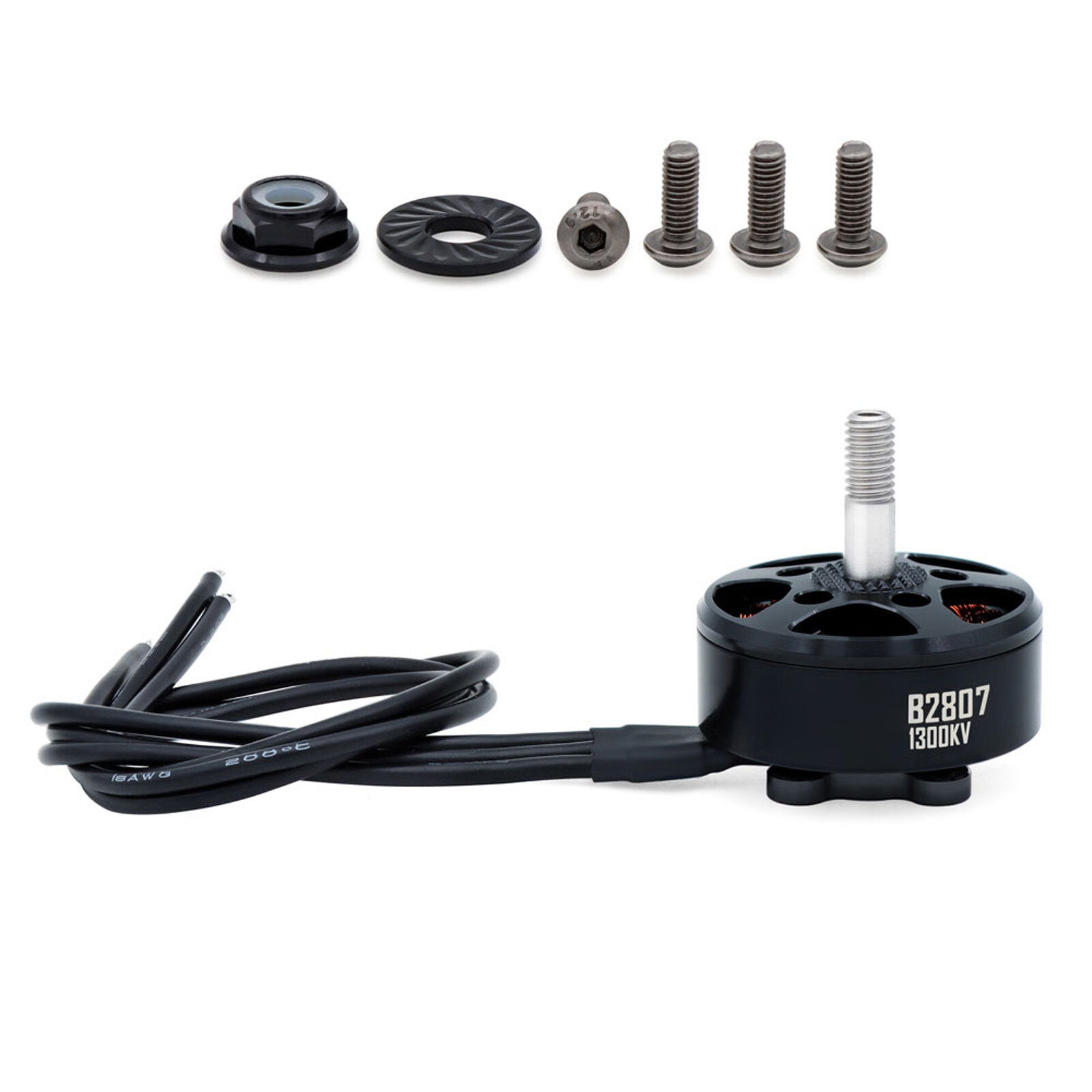 Бесколлекторный двигатель с валом M5, силиконовый провод 18AWG для самодельных проектов RC FPV, запасная часть для квадрокоптера 1300KV