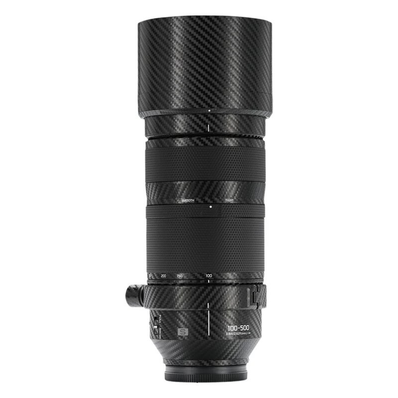 Защитная пленка для объектива Panasonic S 100-500mm F5-F7.1 с 3M клеем, цвет: углеродное волокно черный