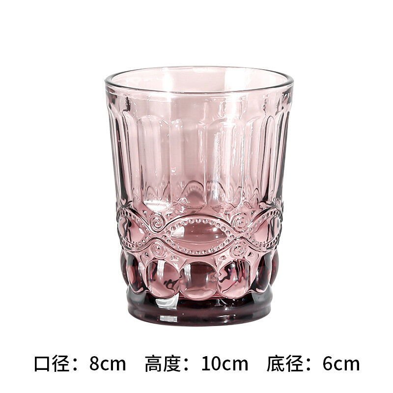 Европейский стиль ретро тиснением цвет утолщенной стеклянной чашки Отель полоскания рта чашка сока чашка зубной щетки