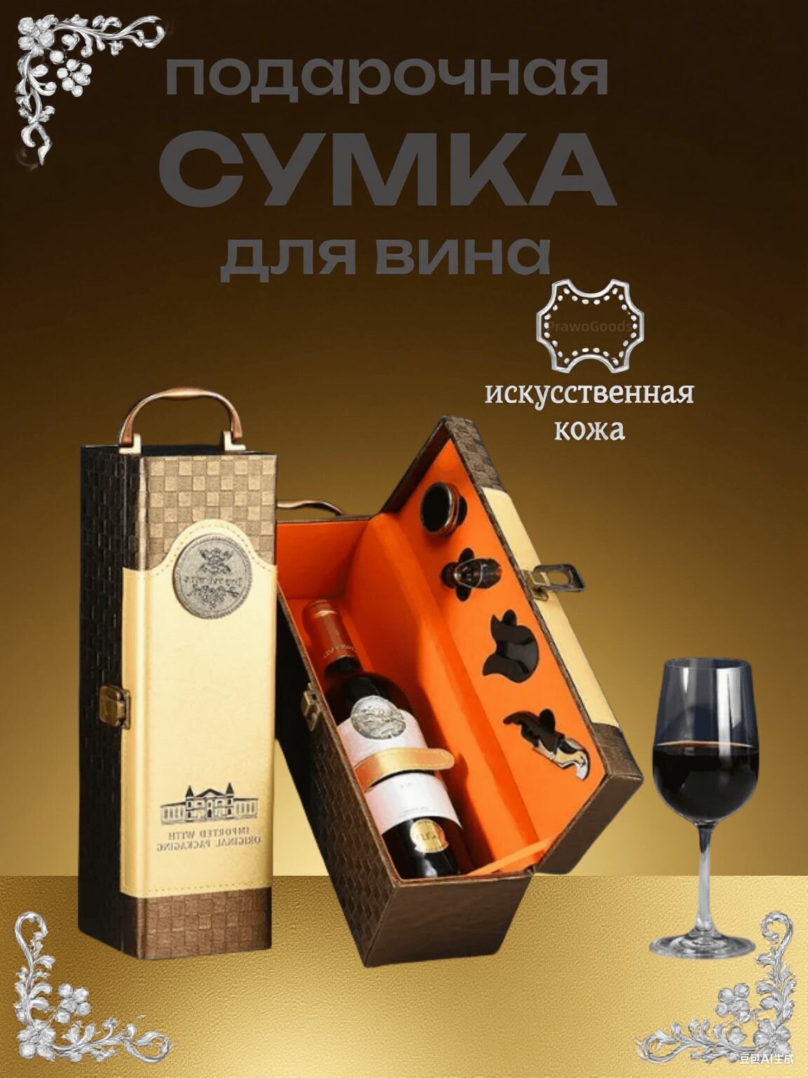 Подарочная коробка для вина и набор сомелье