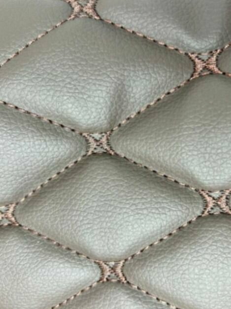 Обивка потолка УАЗ 452 Буханка стежка (поролон) коричневая кожа, коричневая нить Вид №1