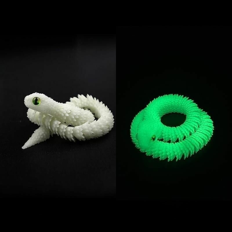 Шарнирная фигурка змеи, 3D-печать, светящаяся, реалистичная, рождественские подарки