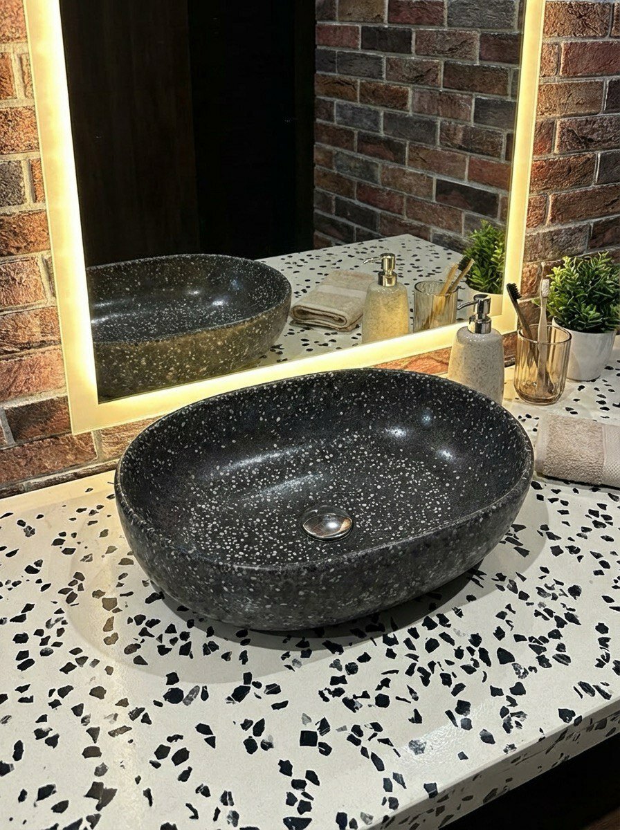 Раковина накладна Noir Terrazzo