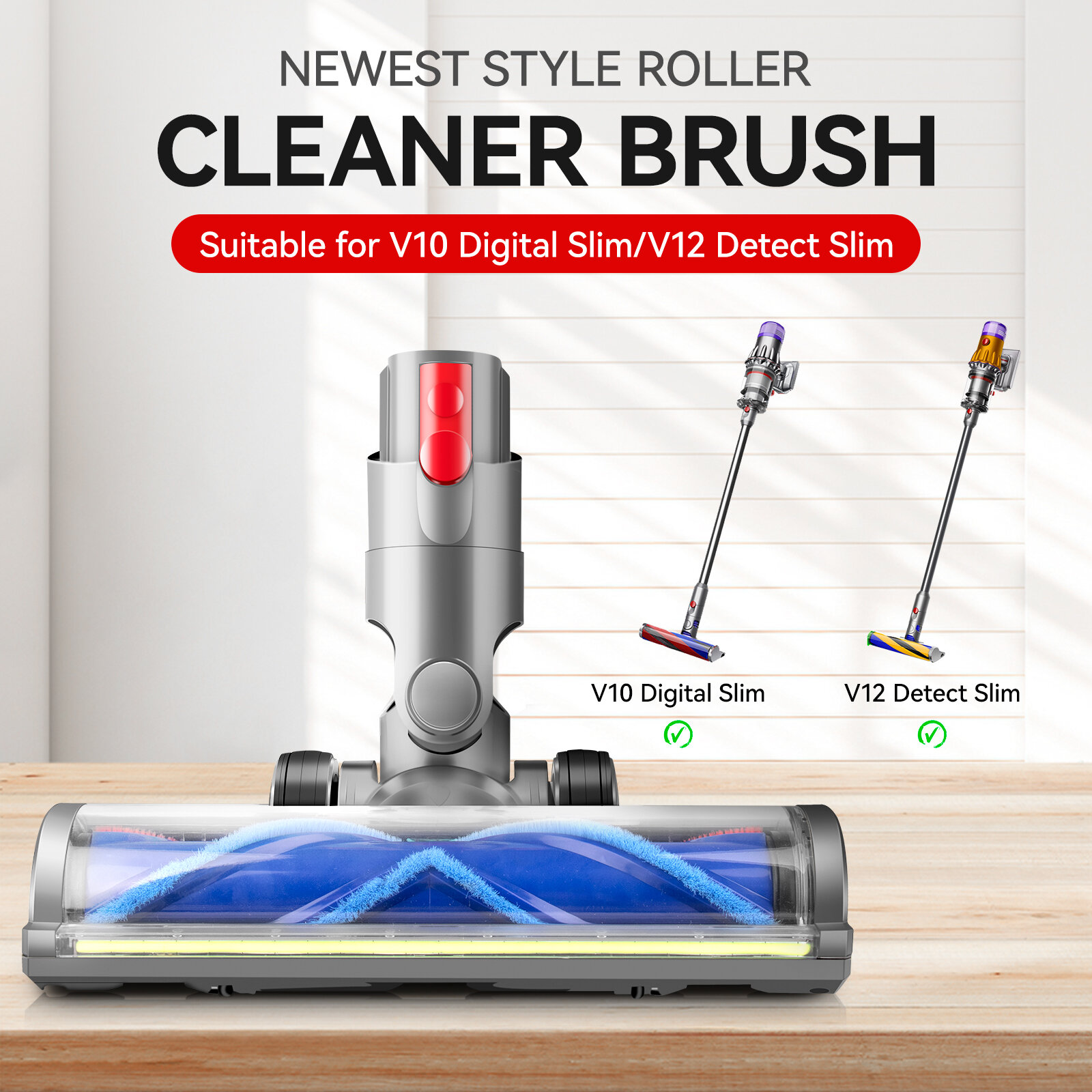 Головка для пылесоса Dyson V10 Digital Slim V12 Detect Slim, сменные части для насадки для щетки для пола