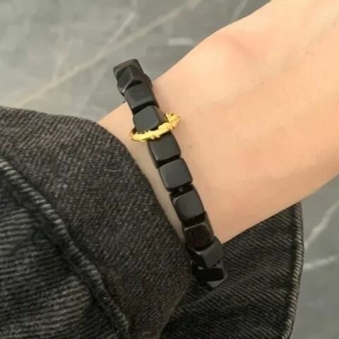 Браслет из эбенового дерева, квадратный браслет Xiaohongshu, унисекс, высококачественный браслет, модный минималистичный стиль