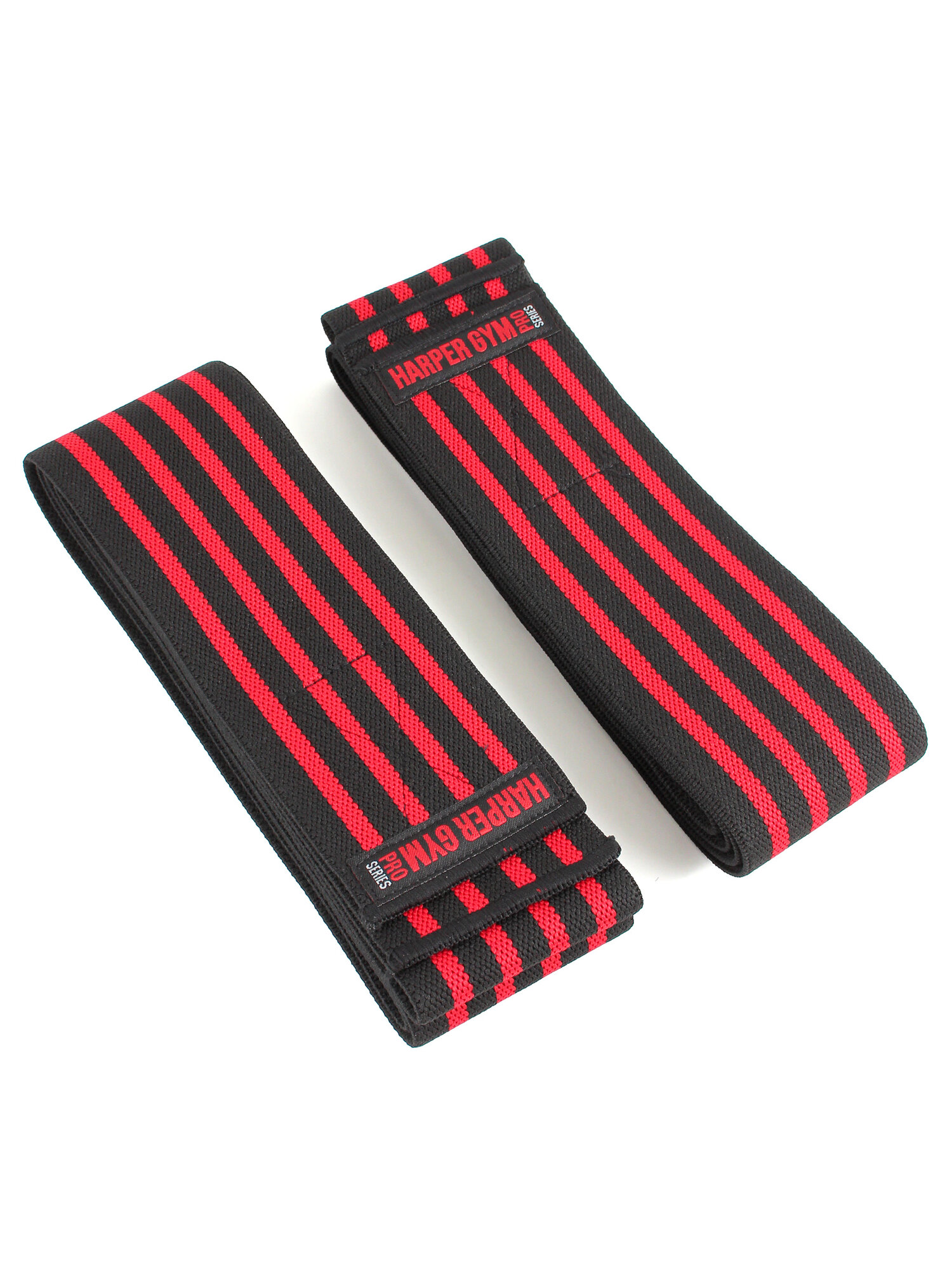Бинт эластичный на колено Harper Gym Pro Series NT50281 (пара), цвет черный/красный