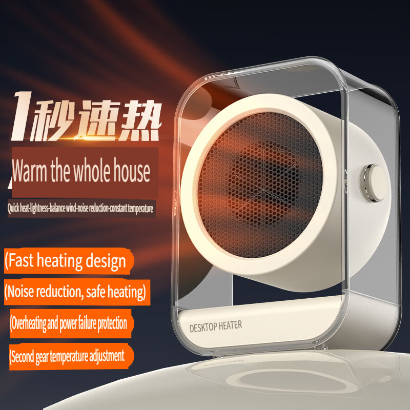 Умный настольный тепловентилятор с 2 режимами нагрева — 360° обдув, бесшумный обогрев до 30 м²