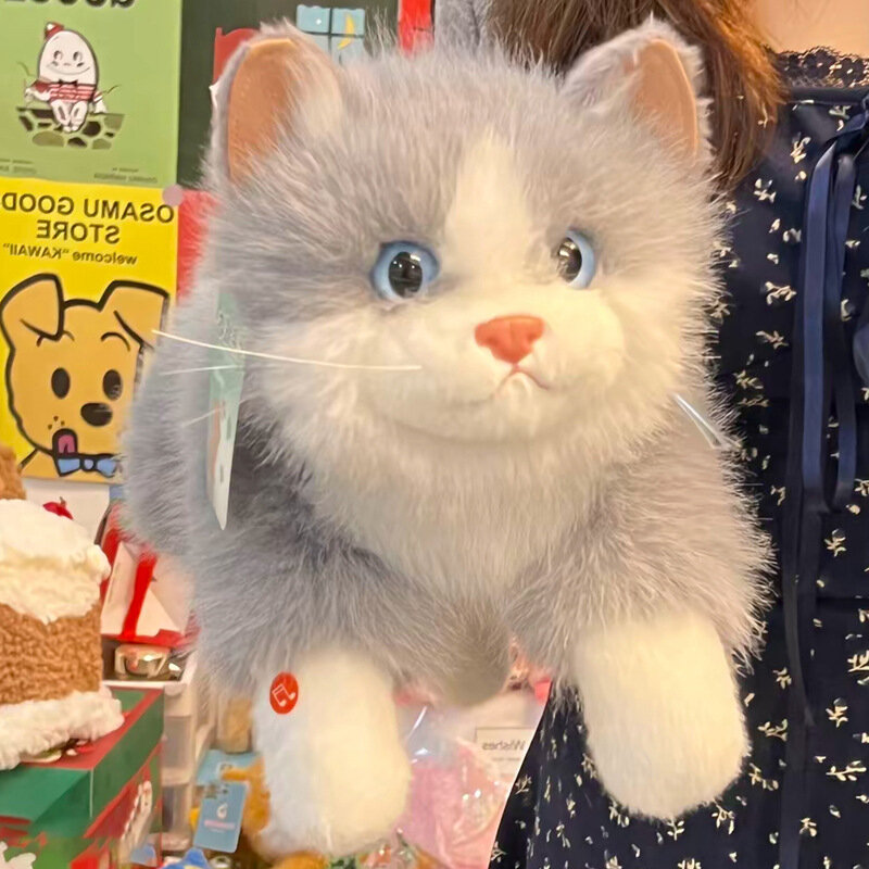 Плюшевая игрушка кошки Рэгдолл, реалистичная кукла кошки, мягкая игрушка, пищащая, милая кукла котенка, подарок для девочки