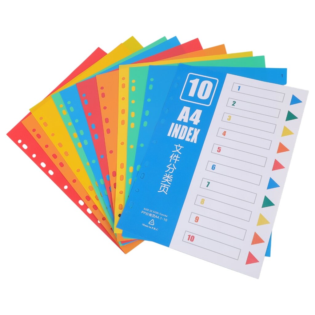 Разделители файлов 2x A 4 Многофункциональные Разделители Индексов И Папок для студентов