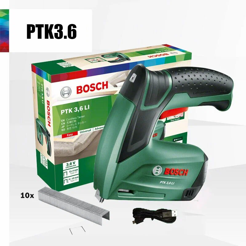 Аккумуляторный степлер PTK 3.6 LI (встроенный аккумулятор 1,5 Ач)