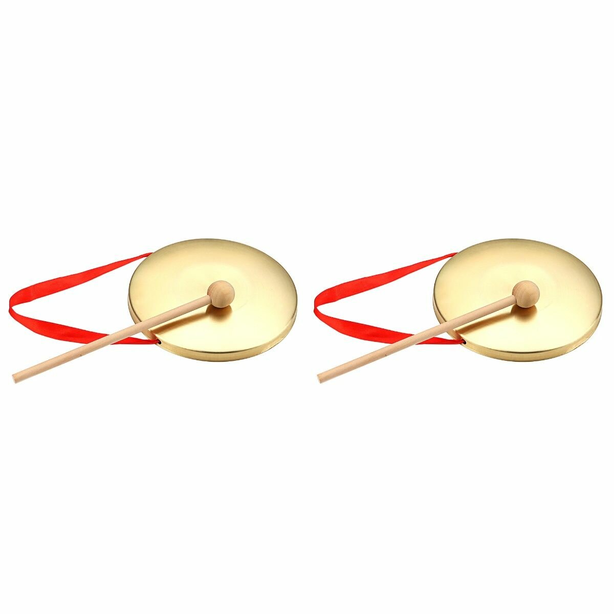 Портативные гонги из латуни с деревянным молотком набор 2 наб для домашнего применения