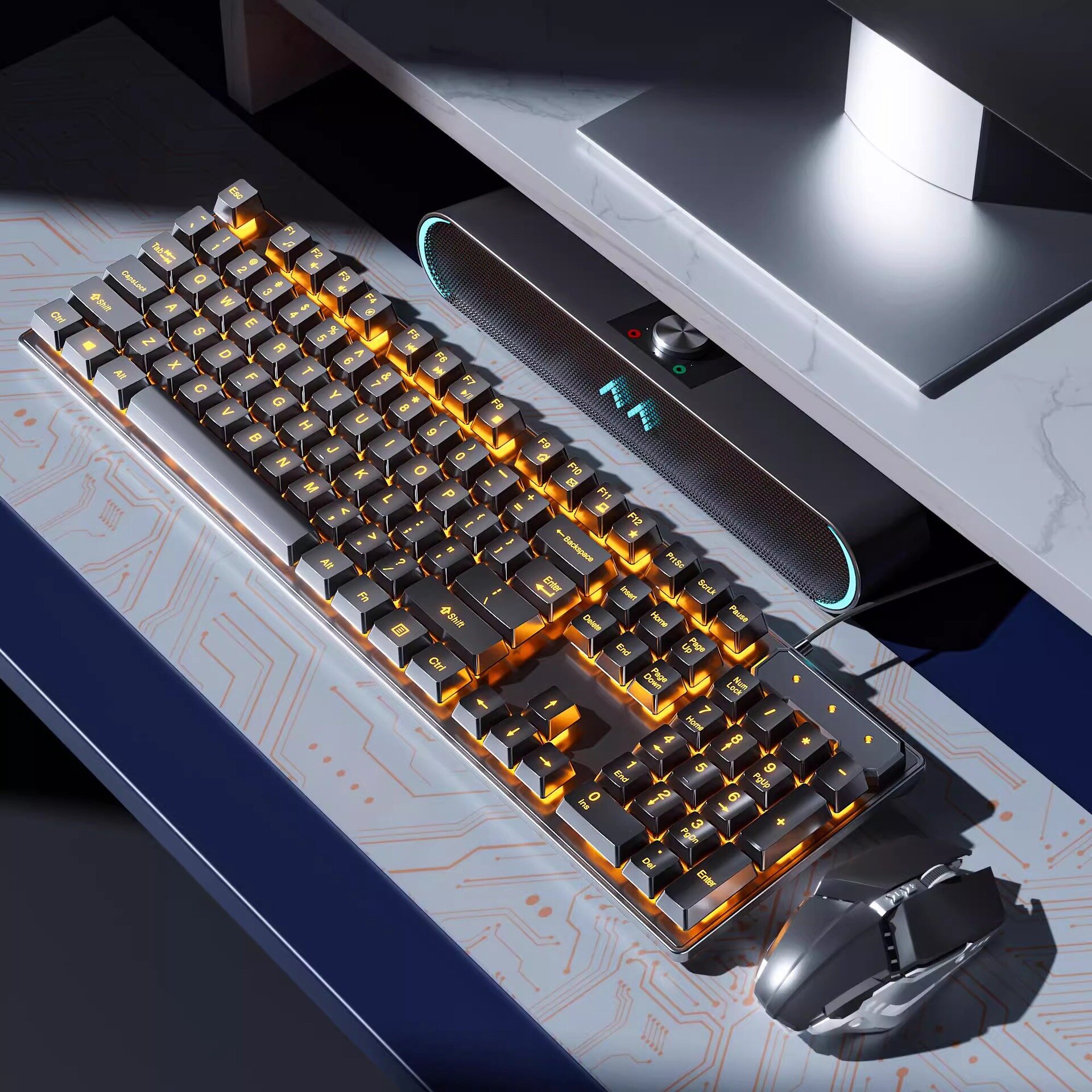 Стандартный механический настольный компьютер, универсальный для киберспортивных игр, с чайными переключателями, проводная версия.