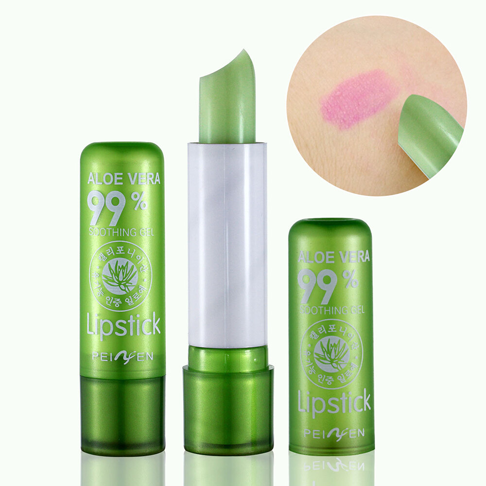 Magic Moisturizing Lip Stick Change Color Lipstick Green Paste Turn Into Pink Jelly Balm Makeup Beauty Gloss Cosmetic 3.5g 25g 28g 80*20*20mm 1*Lipstick