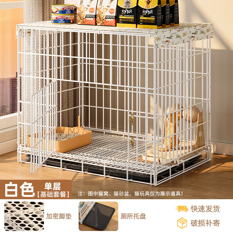 Двухслойная клетка для кошек, очень большая, свободное пространство, домашняя кошачья кровать, интегрированный кошачий туалет, складная клетка для котят