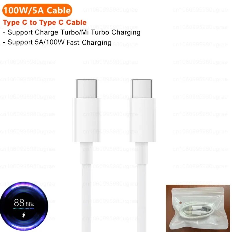 Оригинальный кабель USB Type C мощностью 120 Вт, 6 А, турбо-кабель для быстрой 1.5m, C to C Cable