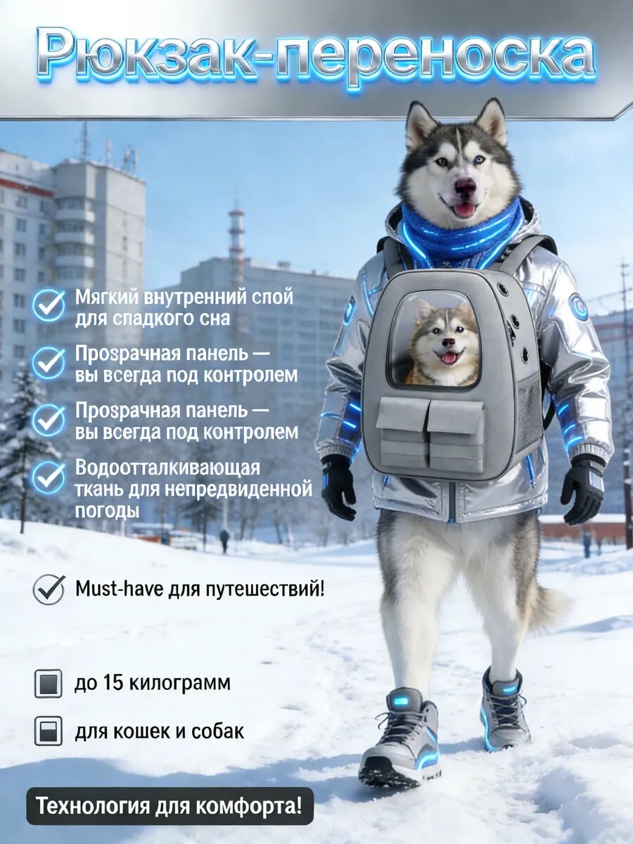 Рюкзак переноска для кошек и собак с окном